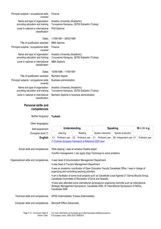 Europass cv-28.09.2012 tufan | PDF