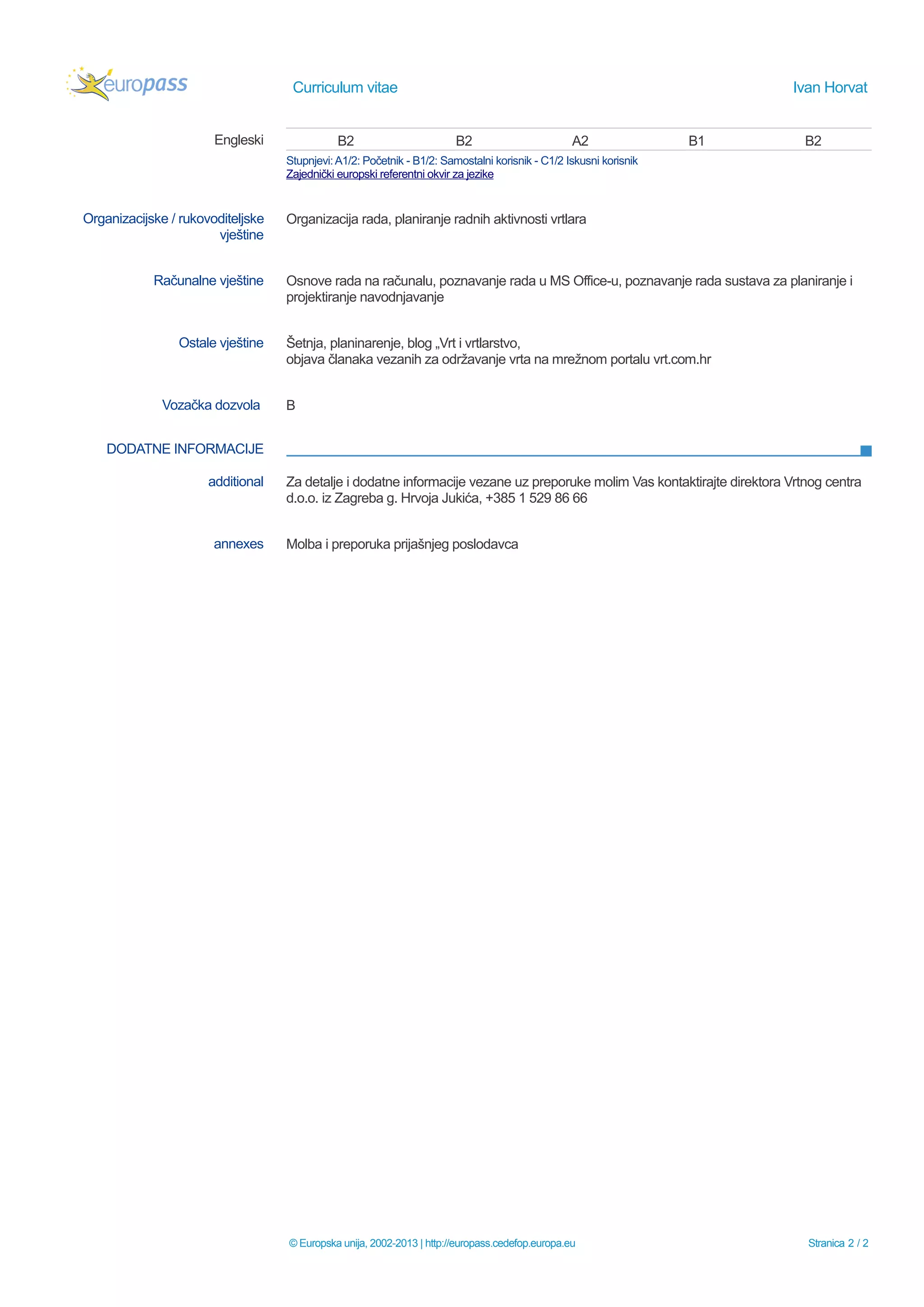Europass cv-hr 1 | PDF