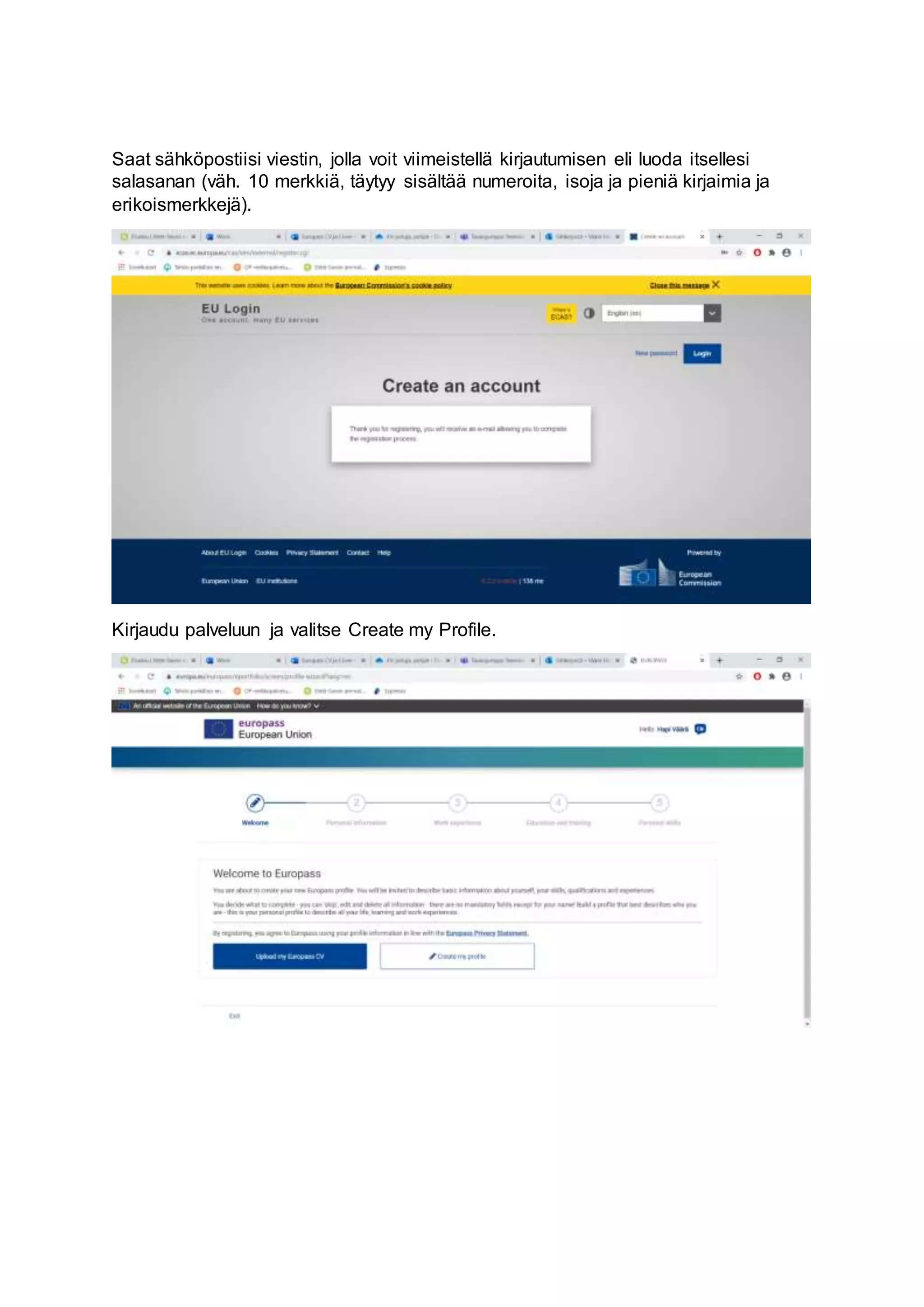 Europass cv ja cover letter, ohje | PDF