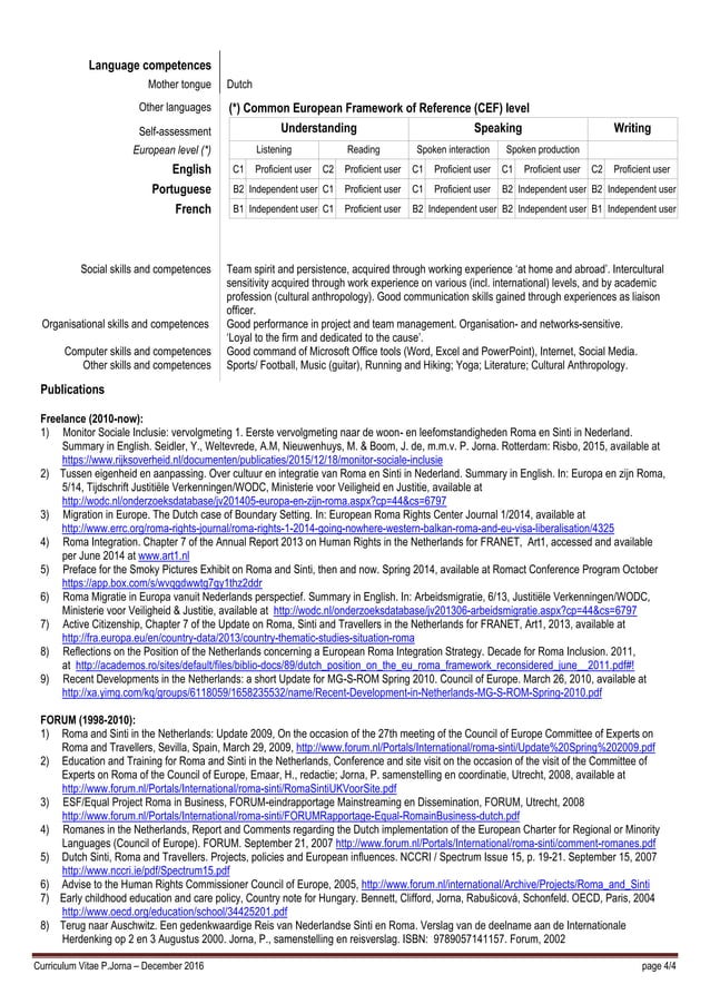Europass CV update Peter Jorna December 2016 | PDF | Education