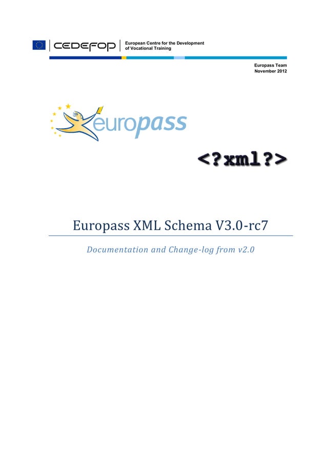 Europass XML Schema v3.0 RC7 Documentation and Changelog | PDF