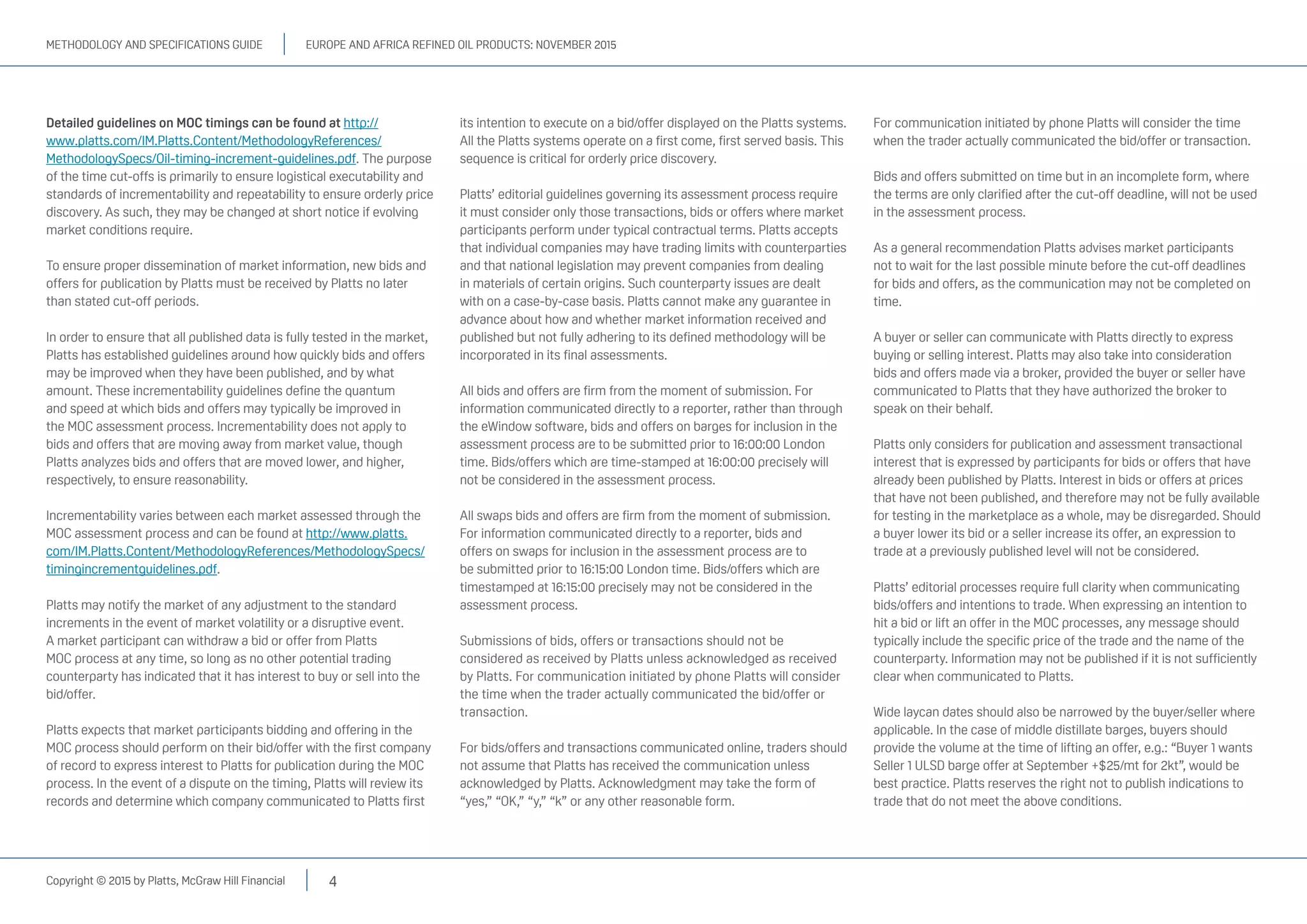 Europe africa-refined-products-methodology Platts | PDF