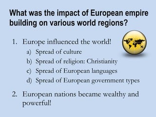 Europe - Impact of empire building | PPT