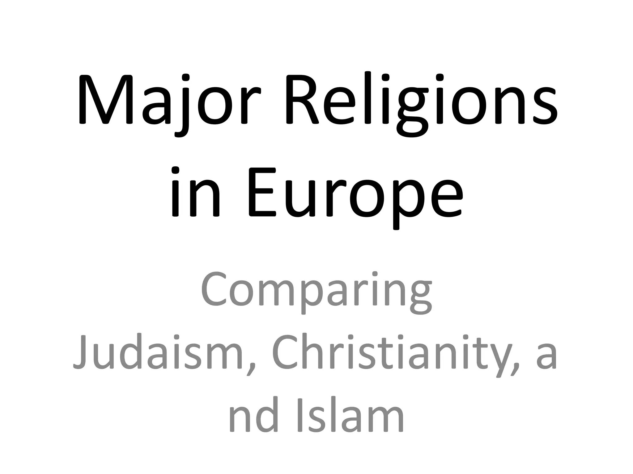 Europe Major Religions In Europe | PPT