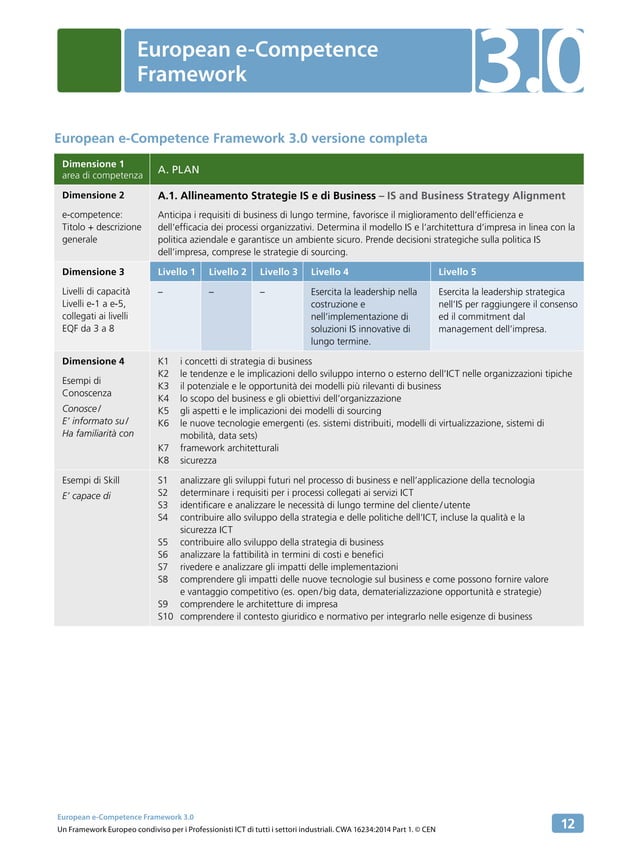 European e-competence-framework-3.0 Italian language | PDF