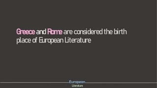 European Literature | PPTX