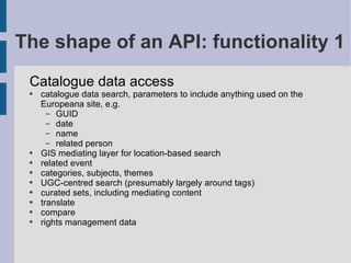 Europeana WP3 API Presentation: Paris 4/3/2008 | ODP