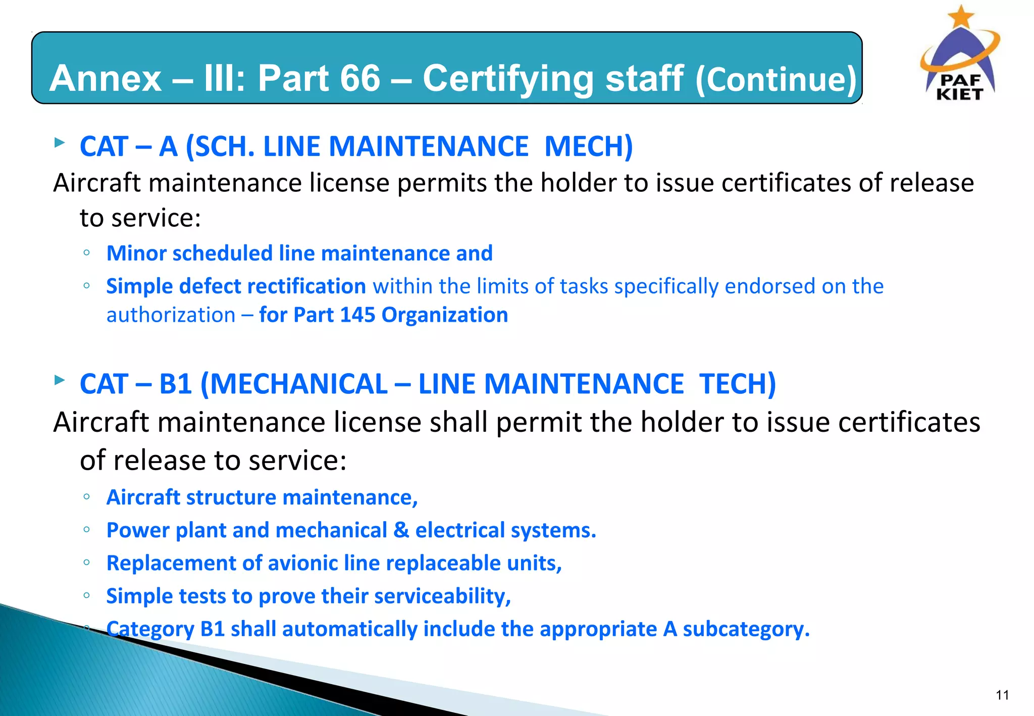 European Aviation Safety Agency (EASA) - EU Regulation 2042/2003 | PPT