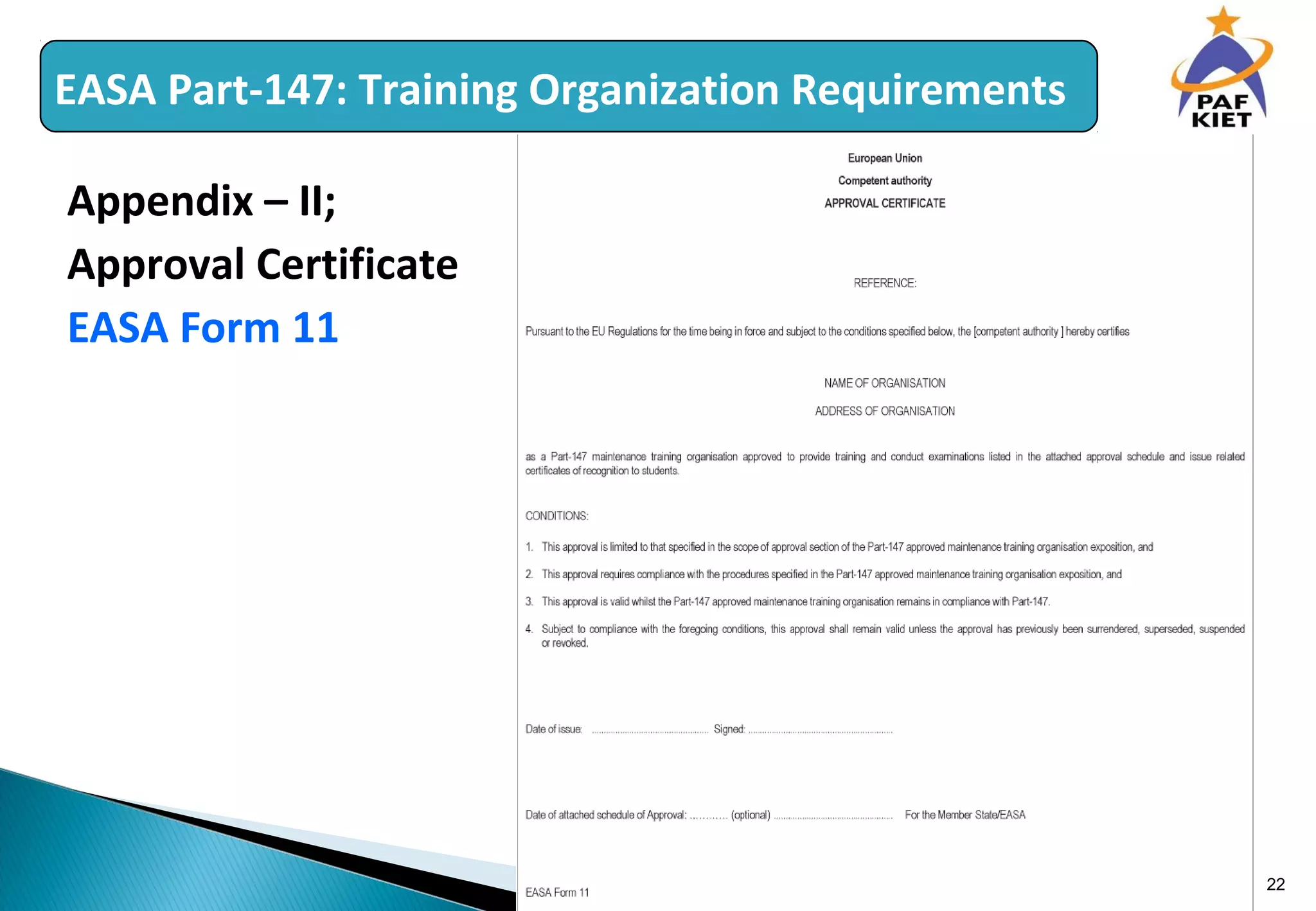 European Aviation Safety Agency (EASA) - EU Regulation 2042/2003 | PPT