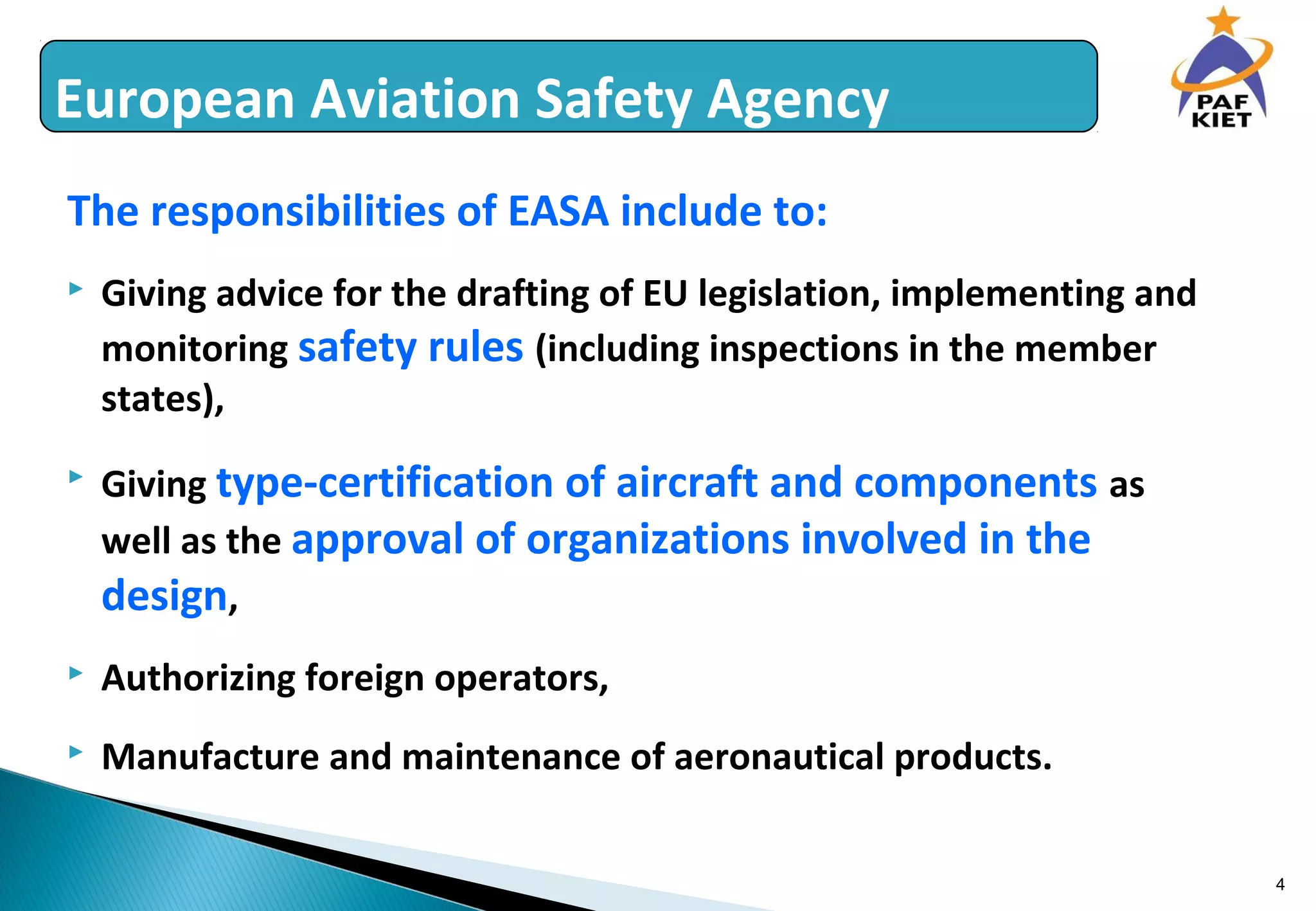 European Aviation Safety Agency (EASA) - EU Regulation 2042/2003 | PPT