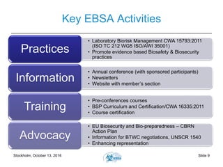 European bio safety association network for biosafety and biosecurity | PPT