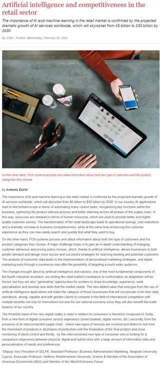 Artificial intelligence and competitiveness in the retail sector | European Business Review | PDF
