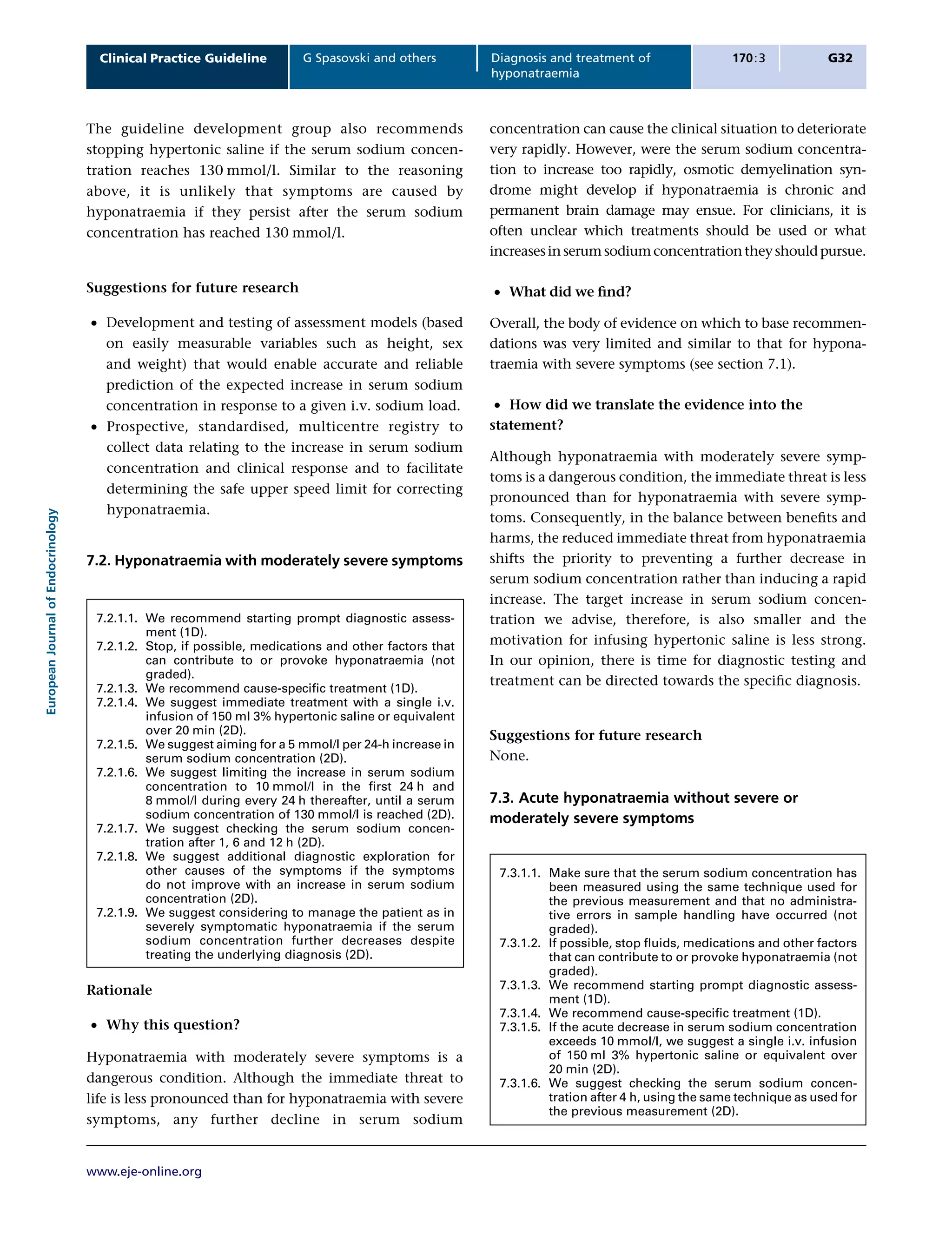 European clinical practice guideline on diagnosis hiponatremia | PDF
