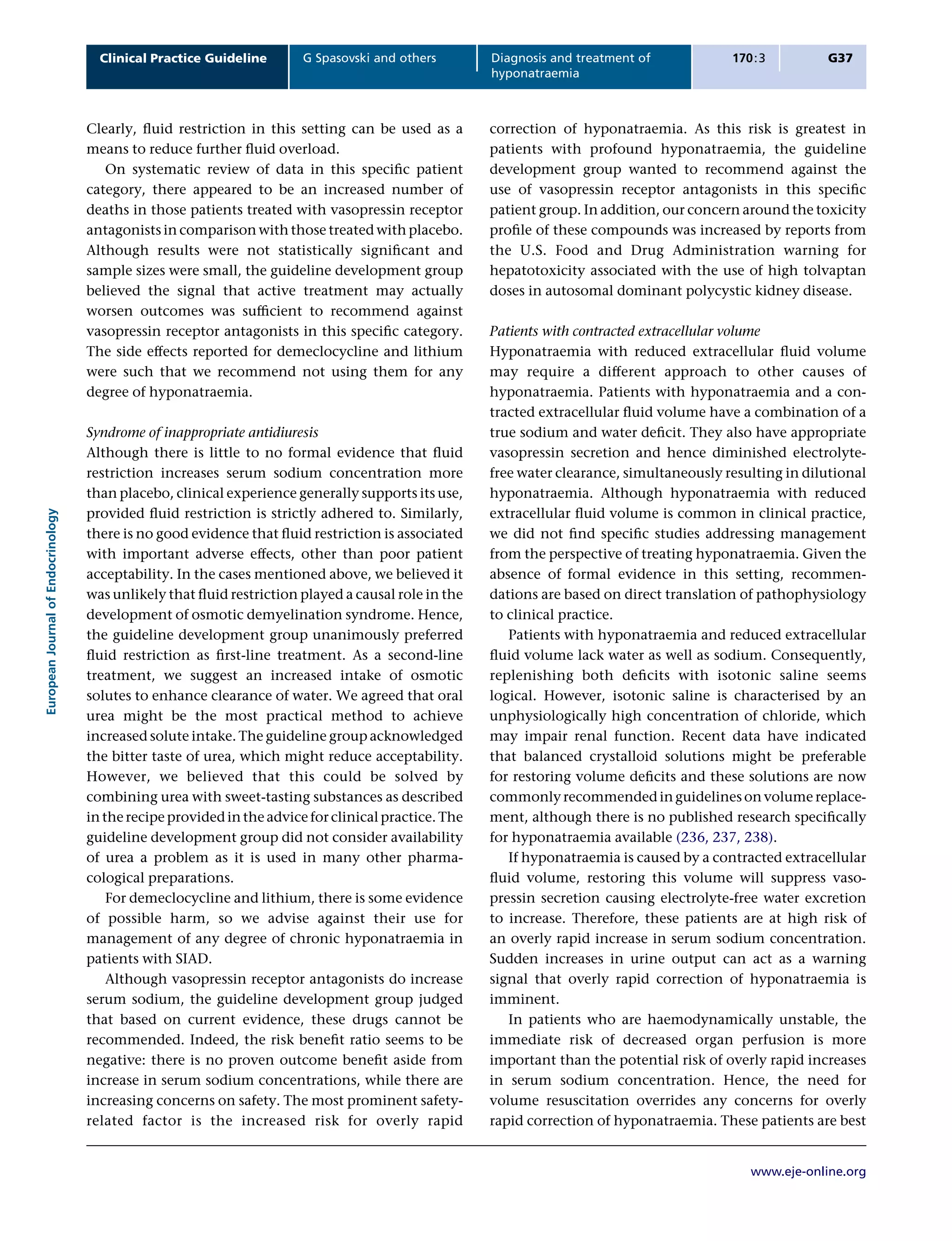 European clinical practice guideline on diagnosis hiponatremia | PDF