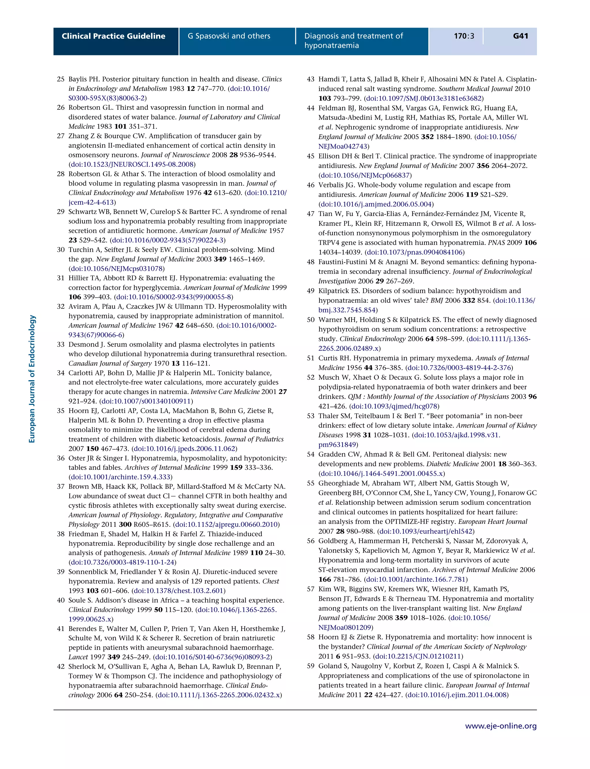 European clinical practice guideline on diagnosis hiponatremia | PDF