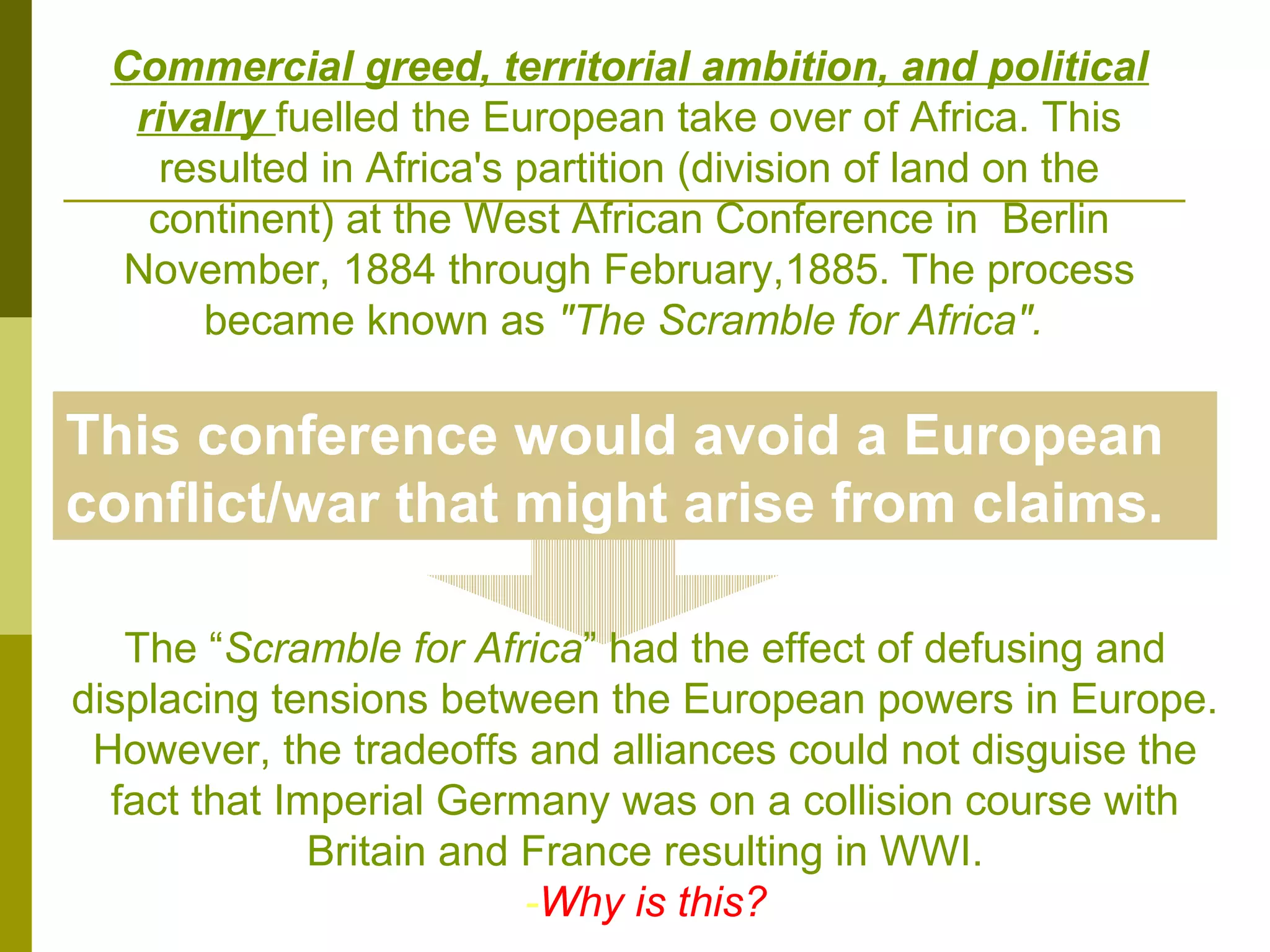 European colonization of africa | PPT | Death, Injury, or Military ...