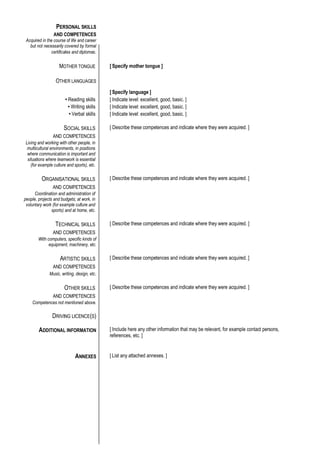 European cv empty | PDF