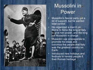 European Dictators: Mussolini, Stalin and Hitler. | PPTX