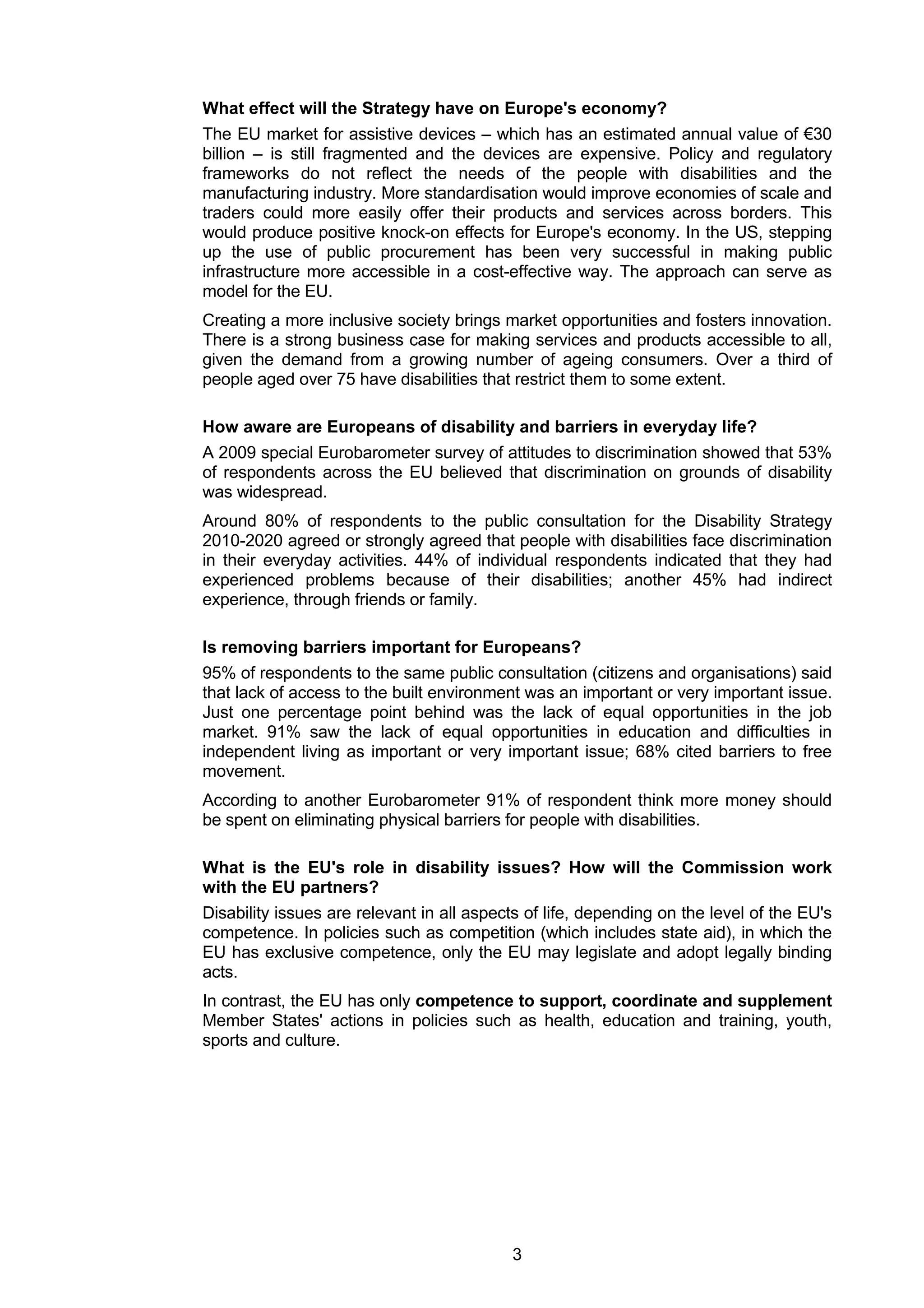 European disability strategy 2010 2020 faqs | PDF