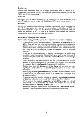 European disability strategy 2010 2020 faqs | PDF