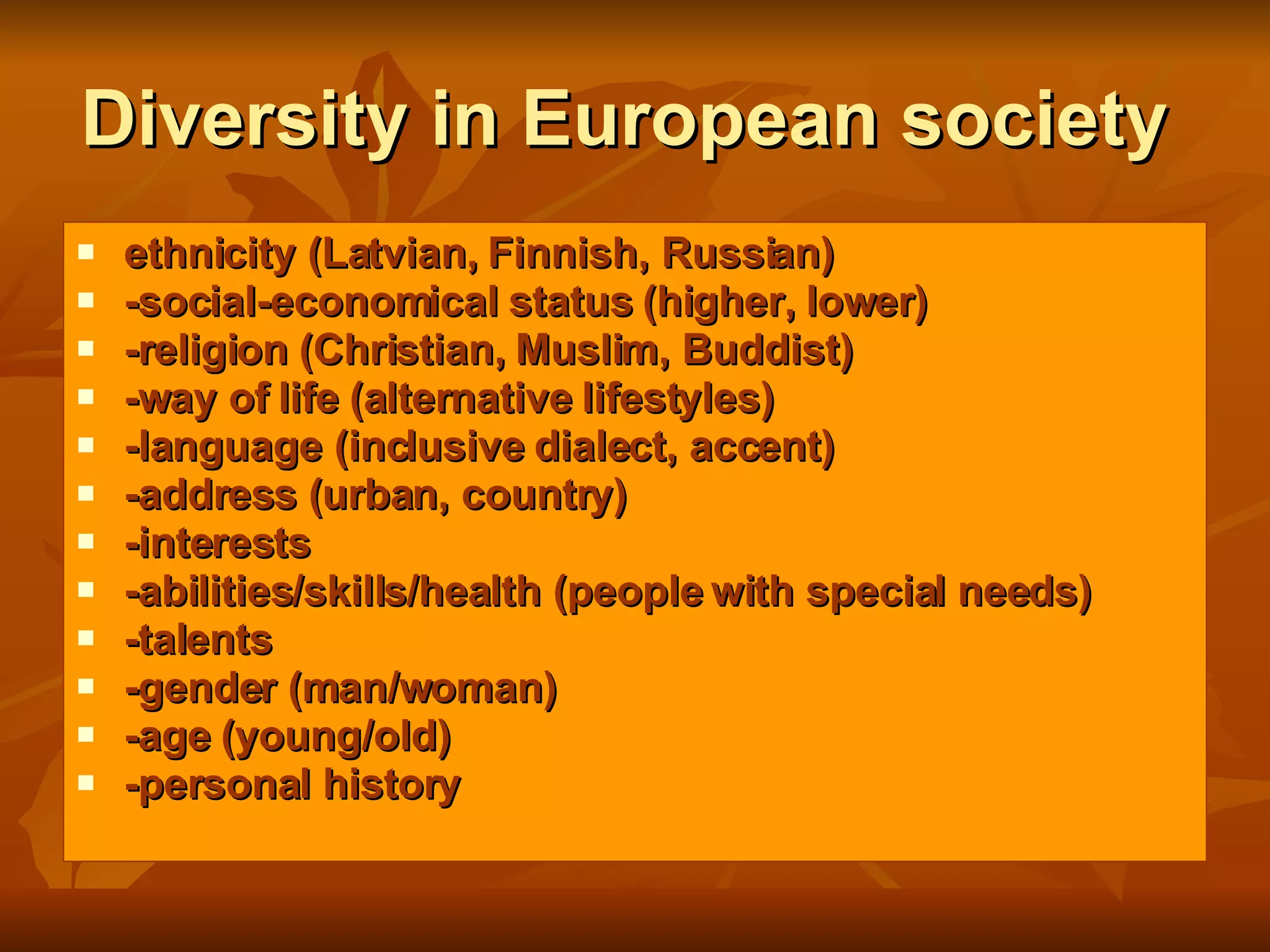 FaceIt: European Diversity | PPT