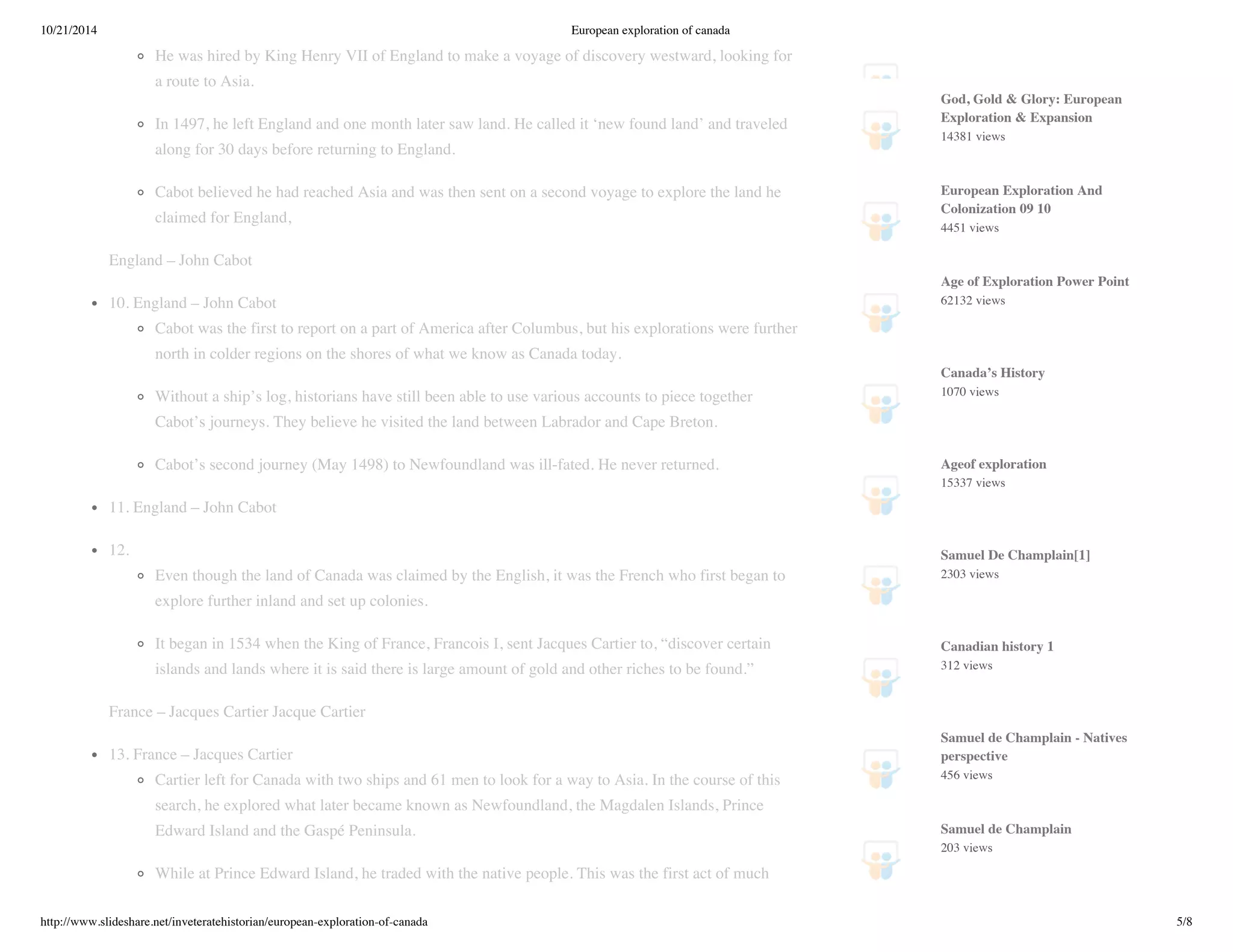 European exploration of canada | PDF