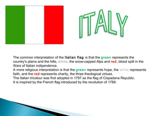 European flags in comparison italian team | PPT