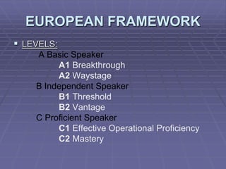 European framework and pel | PPT