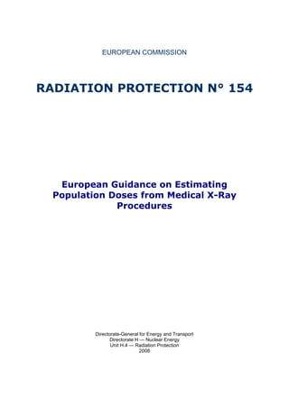 European guidance on estimating population doses from medical xray | PDF