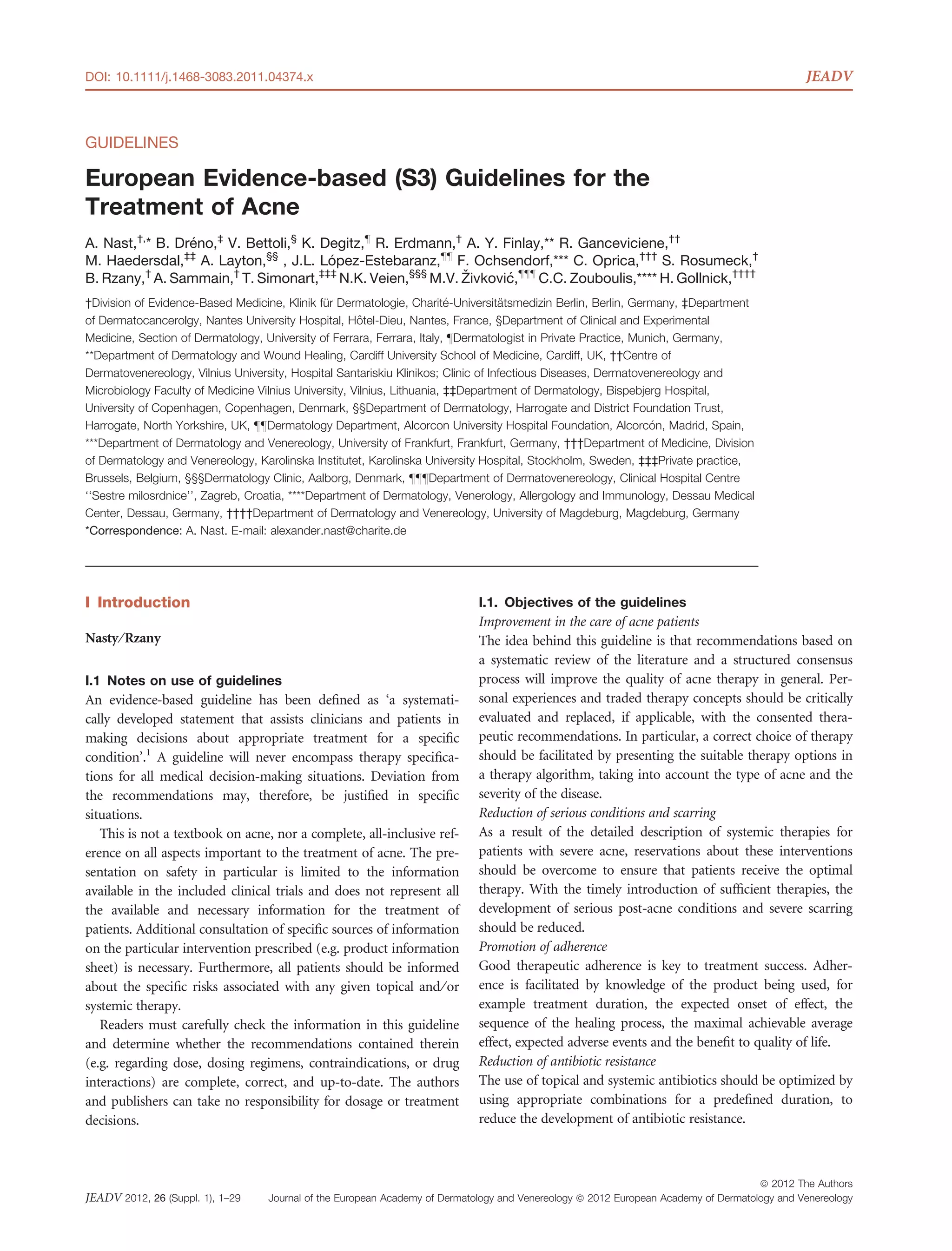 European Evidence-based (S3) Guidelines for the Treatment of Acne | PDF