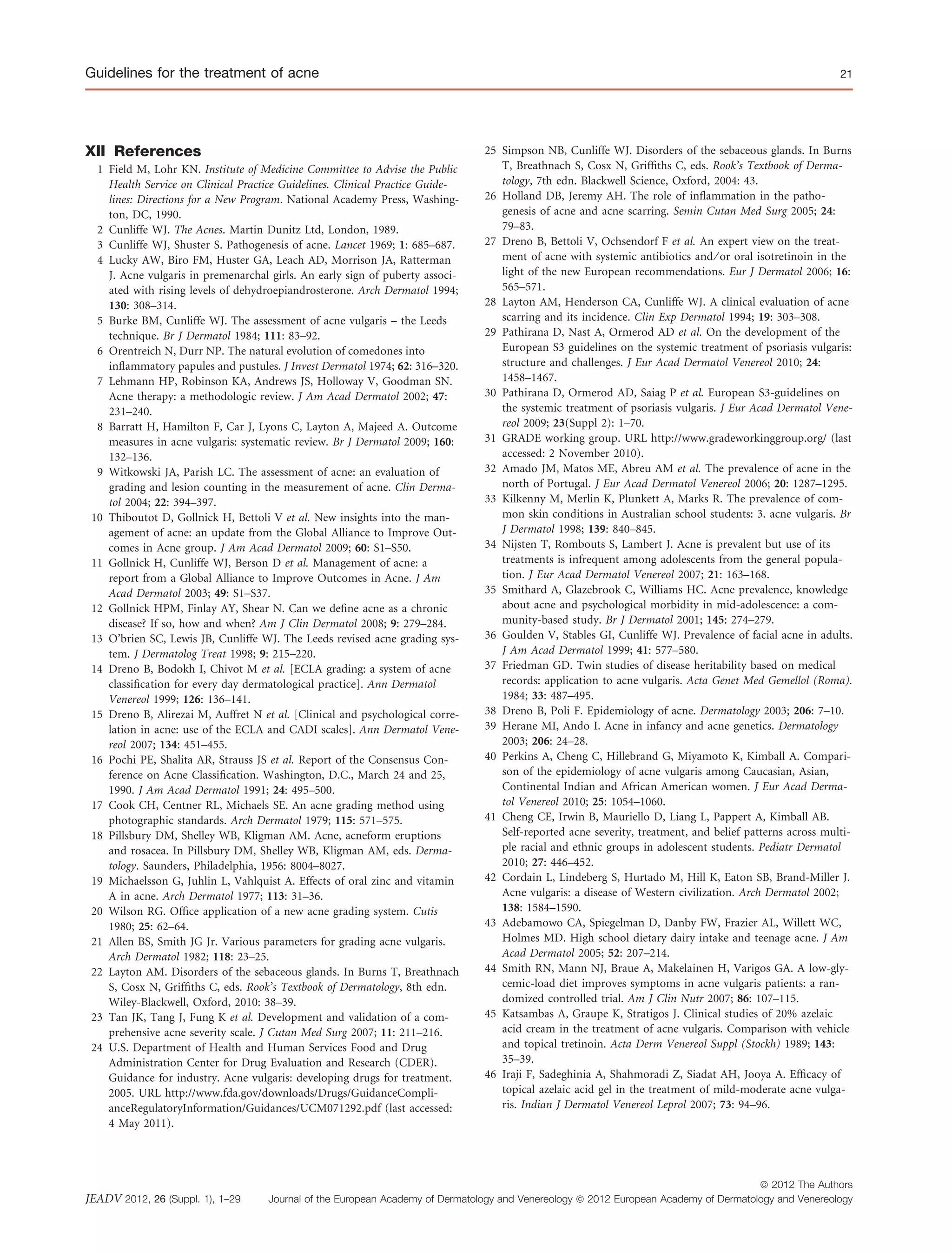 European Evidence-based (S3) Guidelines for the Treatment of Acne | PDF