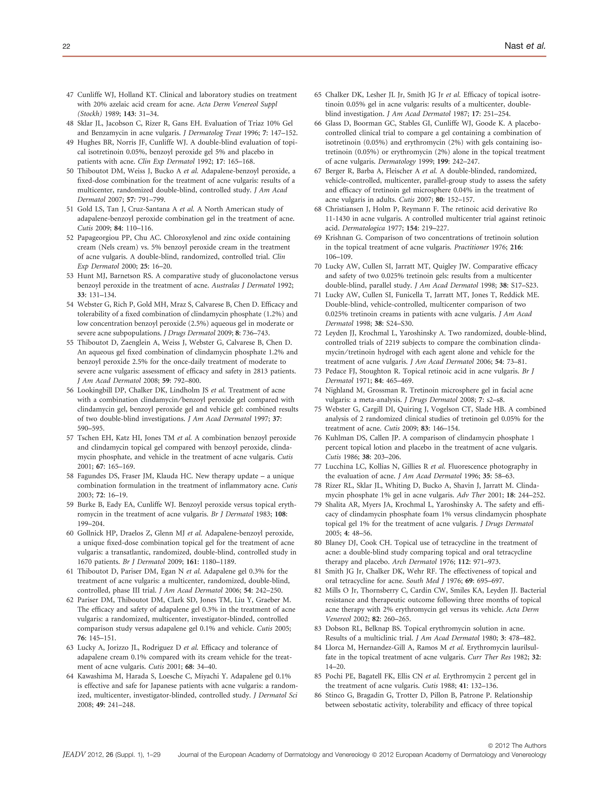 European Evidence-based (S3) Guidelines for the Treatment of Acne | PDF