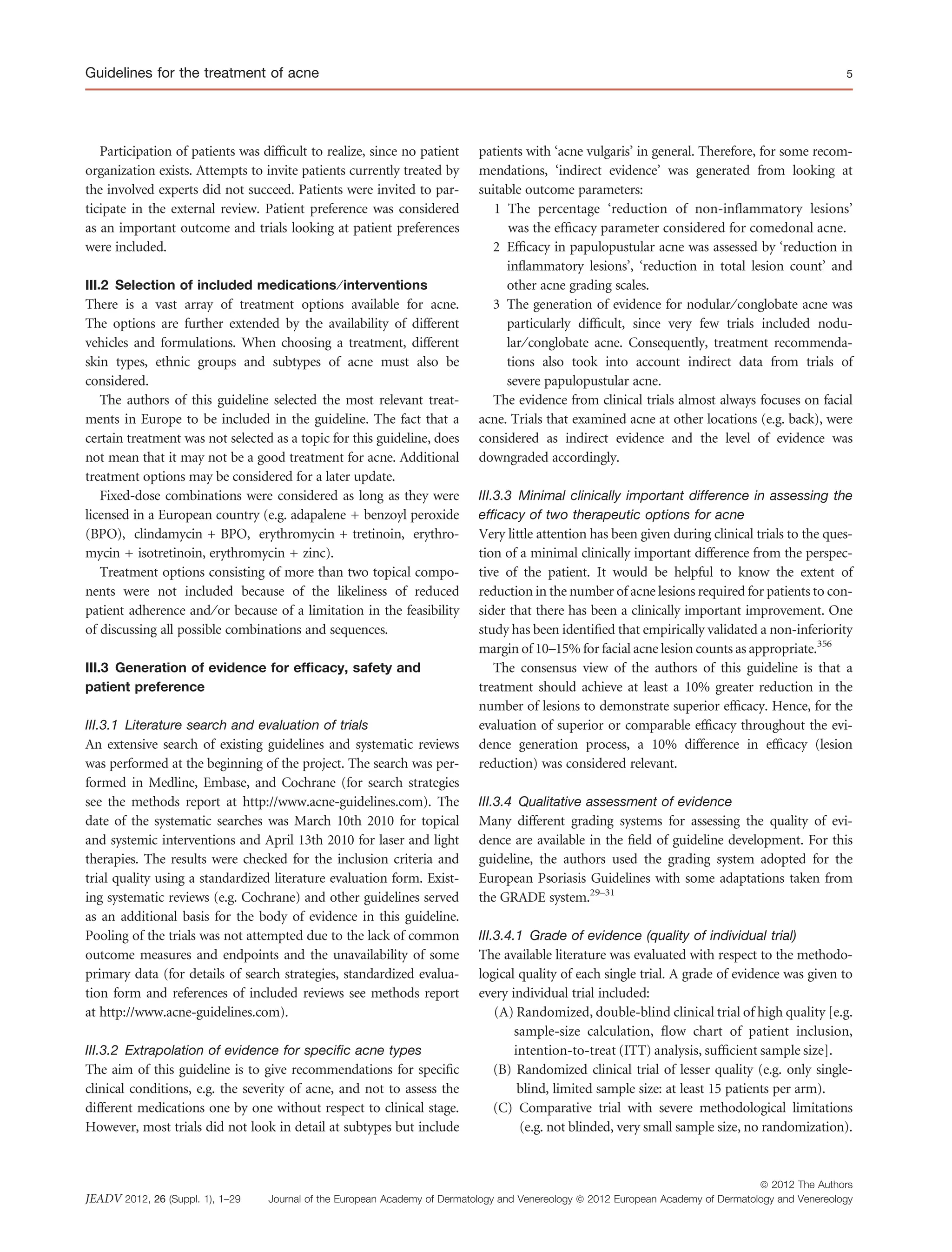 European Evidence-based (S3) Guidelines for the Treatment of Acne | PDF