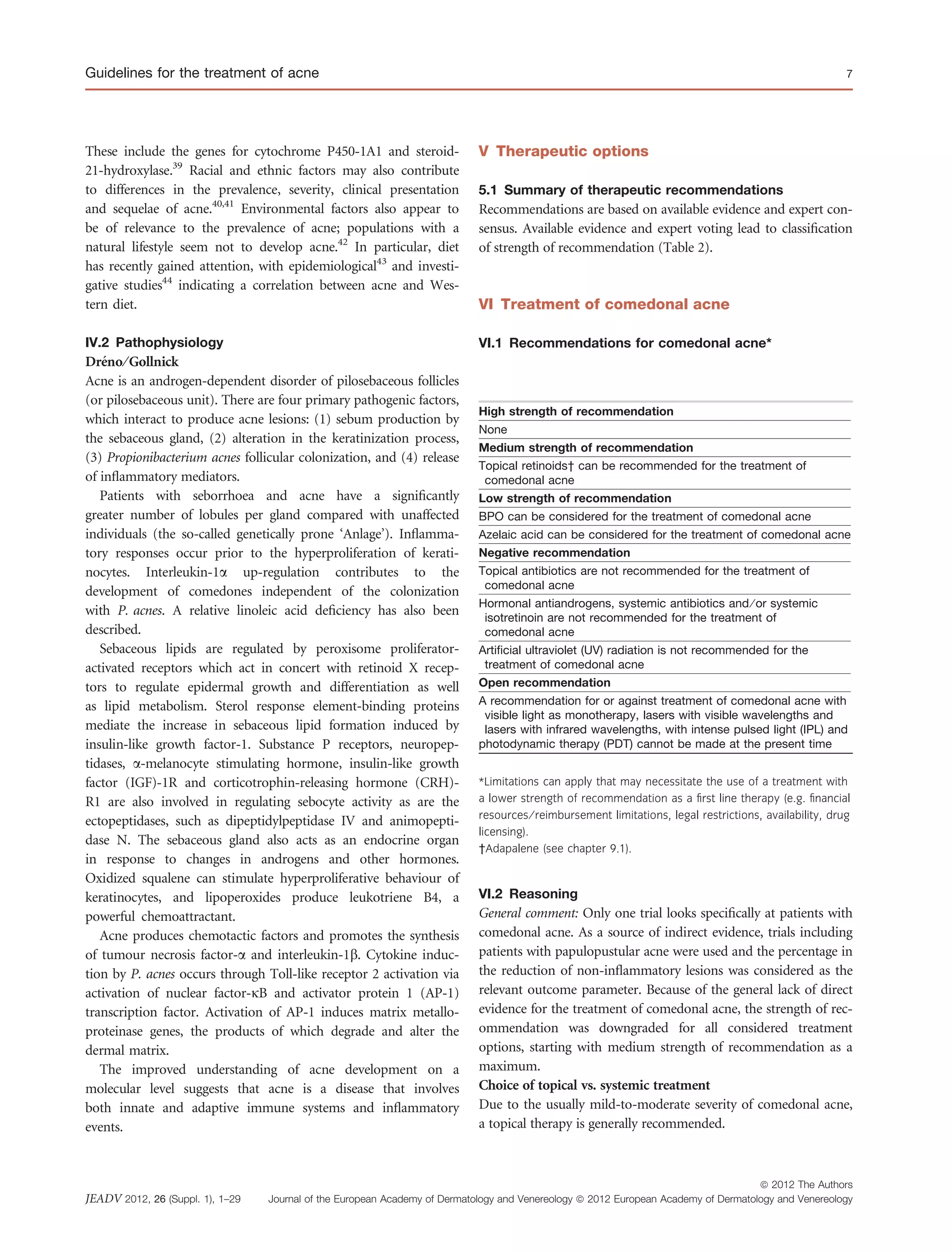 European Evidence-based (S3) Guidelines for the Treatment of Acne | PDF