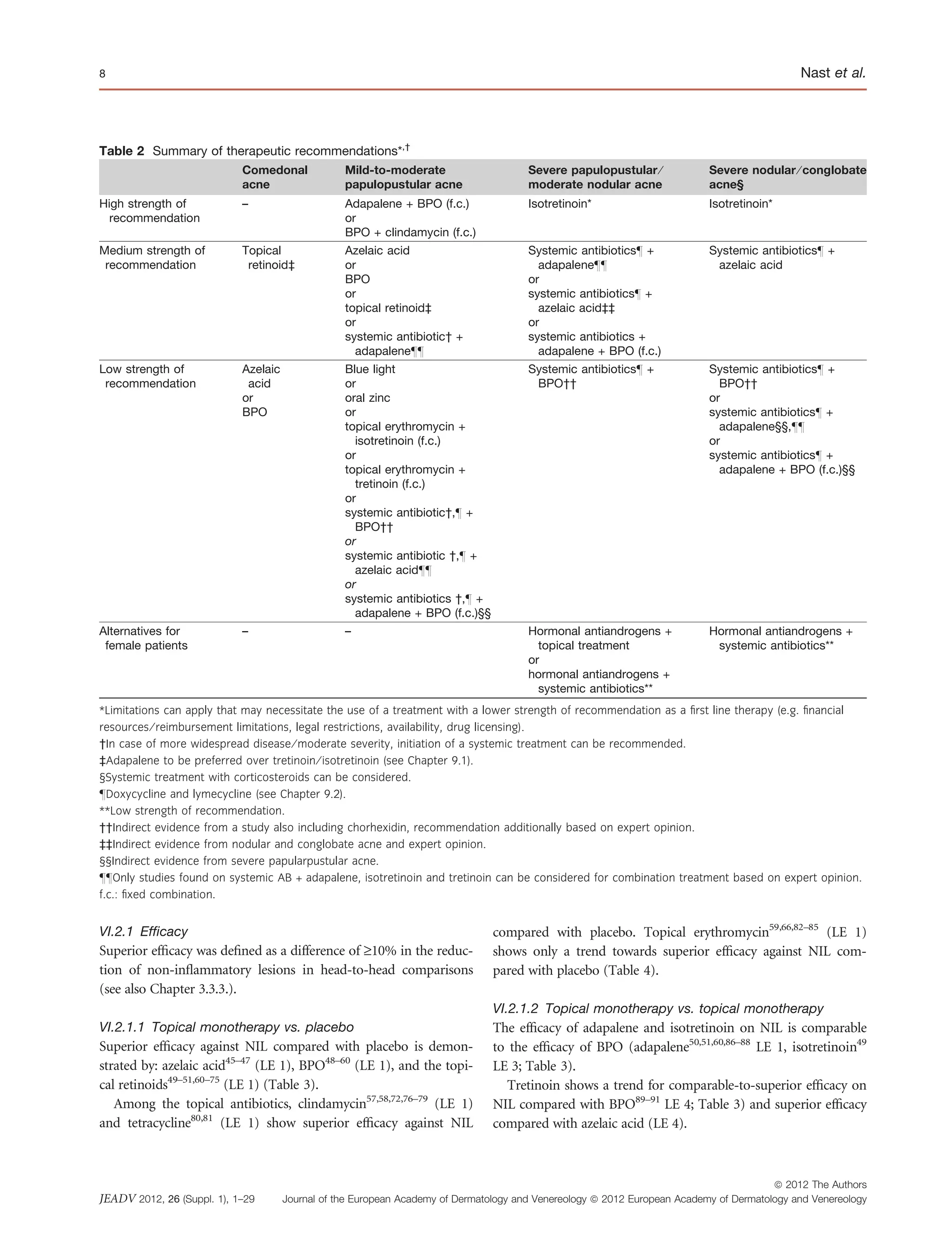 European Evidence-based (S3) Guidelines for the Treatment of Acne | PDF