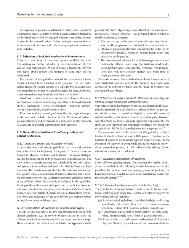 European Evidence-based (S3) Guidelines for the Treatment of Acne | PDF