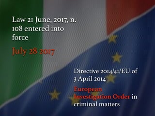 European investigation order EIO: the Italian way | PDF