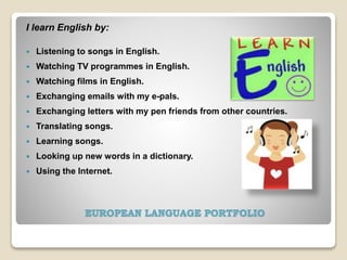 EUROPEAN LANGUAGE PORTFOLIO | PPSX