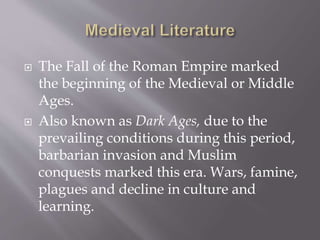 European literature (by group 1 gr.12- modeller in 21st century) | PPTX