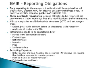 European market infrastructure regulation (emir) - Quick Overview | PDF