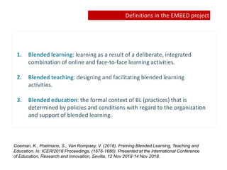 Framing Blended learning, teaching, and education | PPT