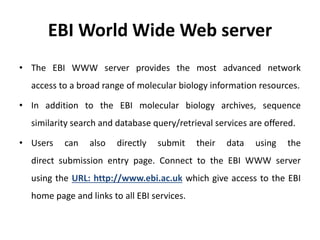 European molecular biology laboratory (EMBL) | PPTX