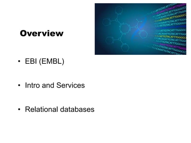 European molecular biology laboratory (EMBL) | PPTX | Databases ...