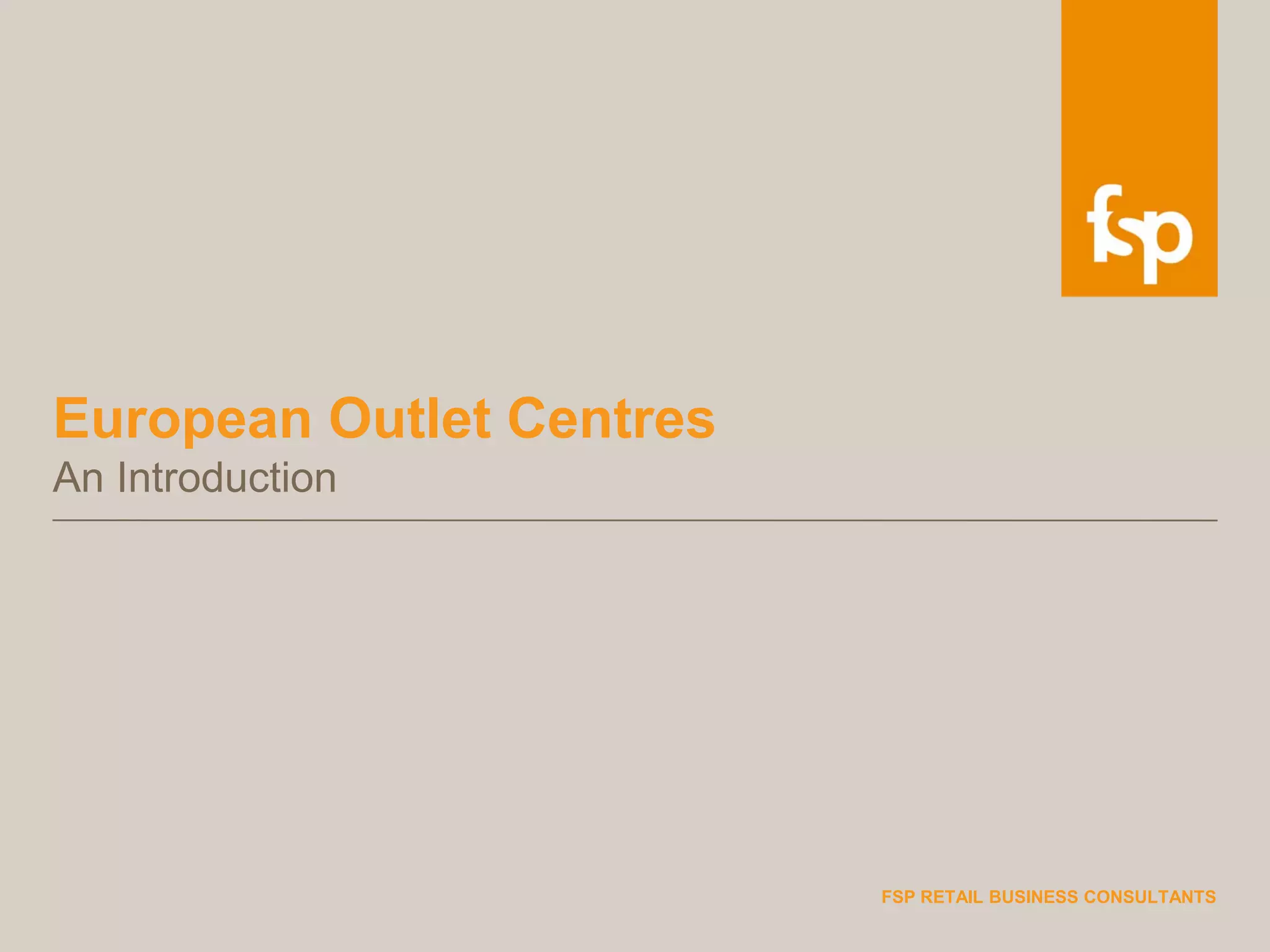 European outlet centres | PDF