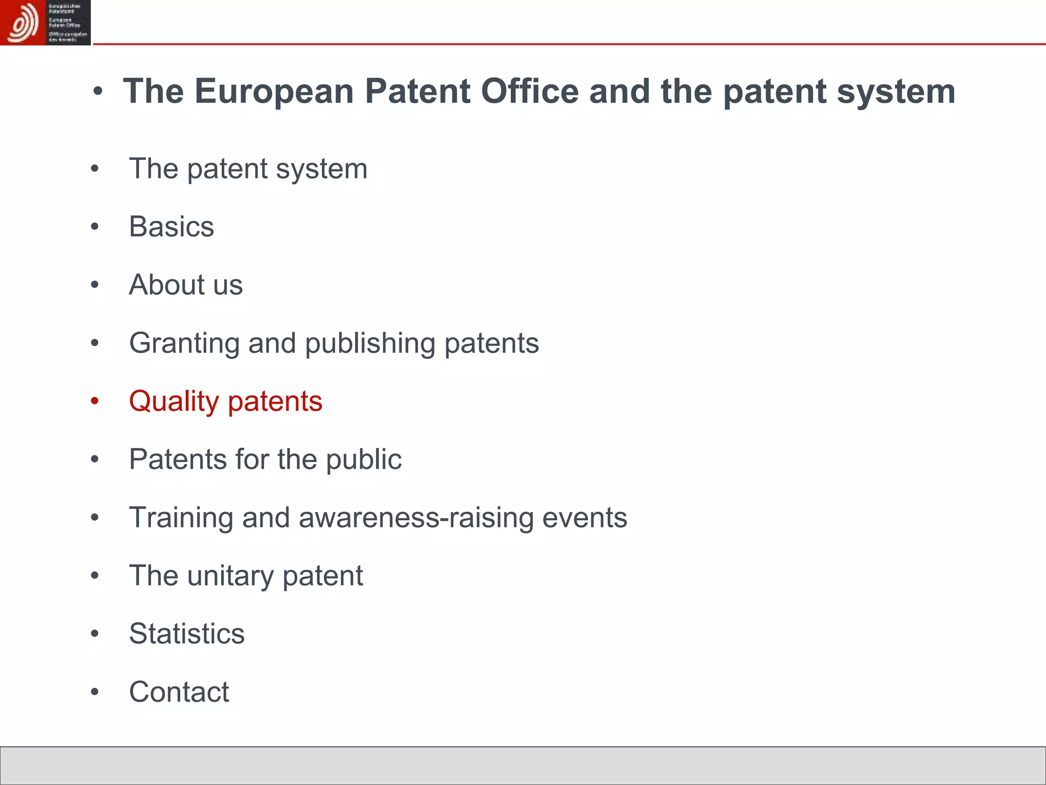 European Patent Office - general presentation | PPTX