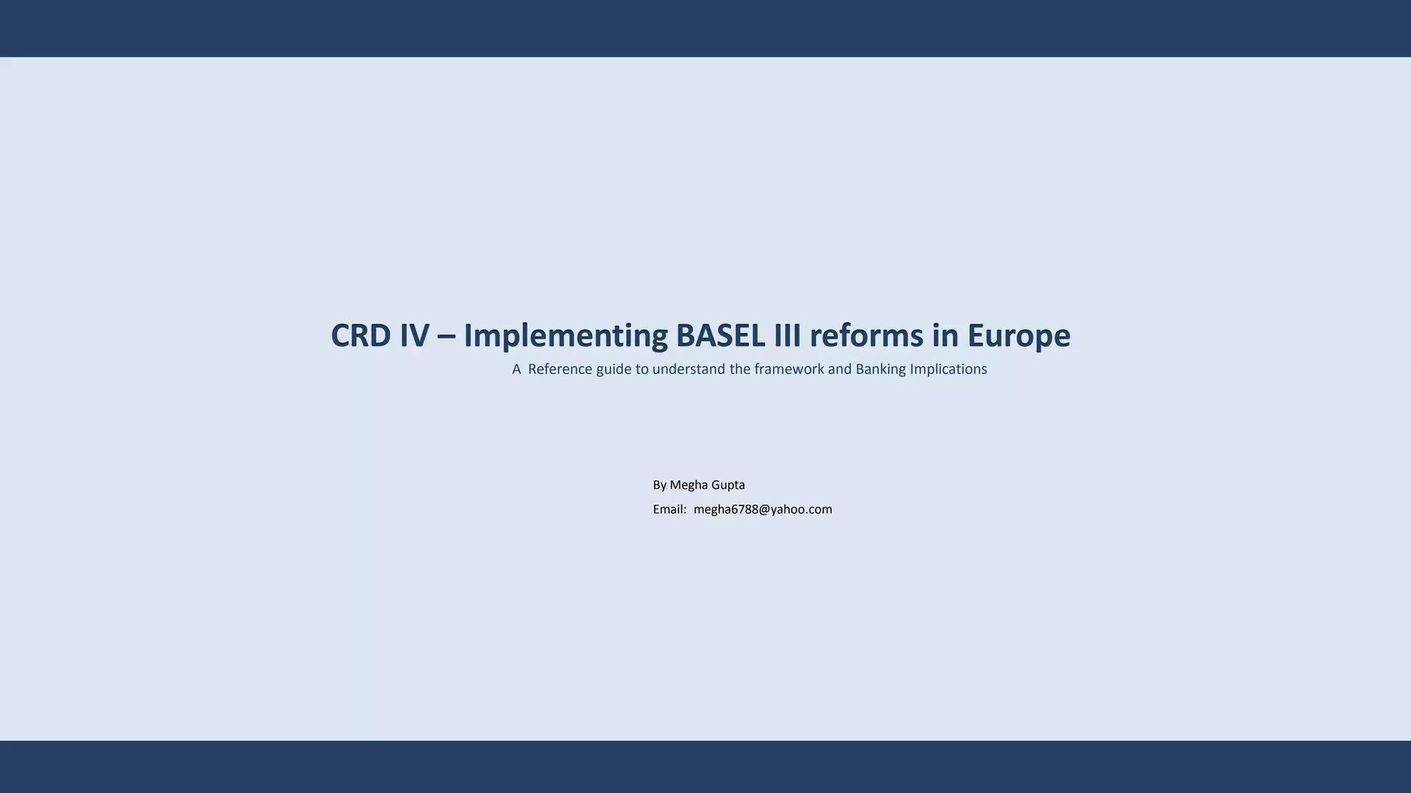 European regulatory reforms crd IV | PDF | Financial Regulation | Economy