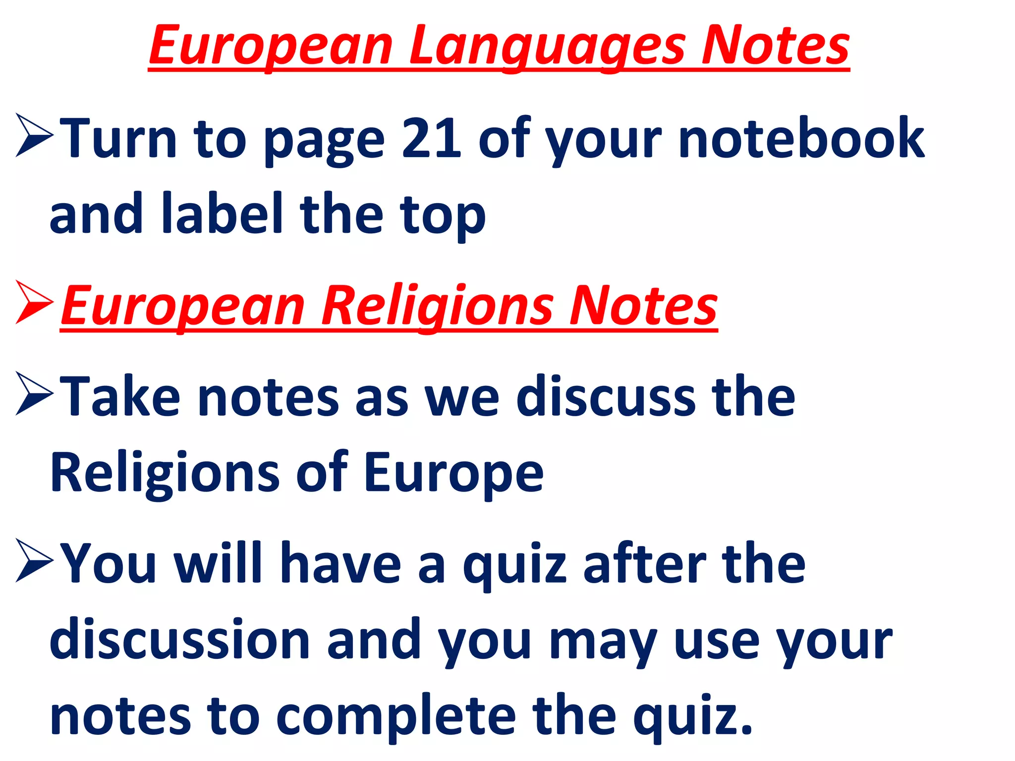 European religions | PPT