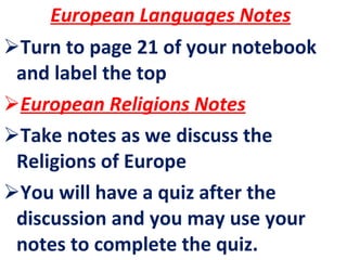 European religions | PPT