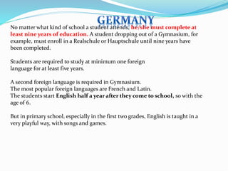 European school system | PPTX | Daycare and Pre-School | Parenting