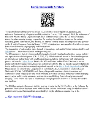 European Security Strategy | PDF
